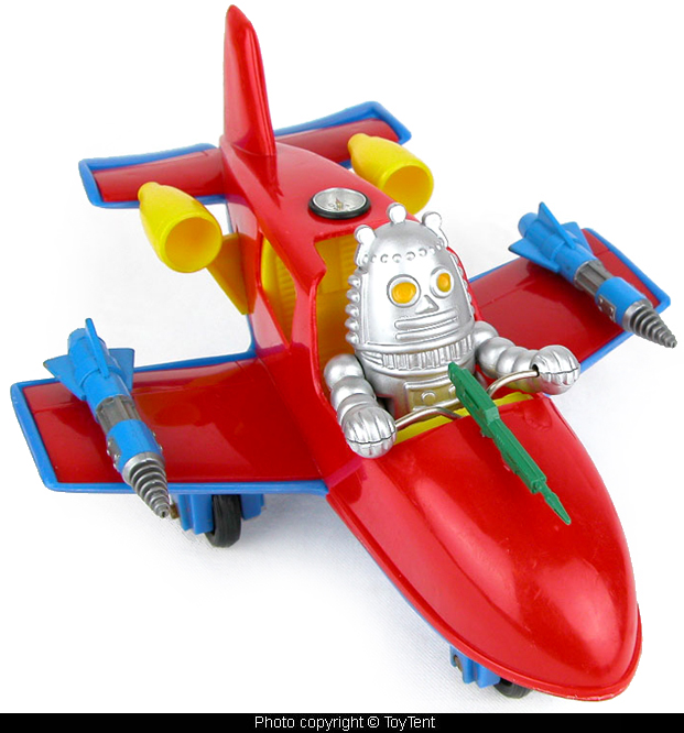 Robot Fighter Pilot Atomic Jet Plane